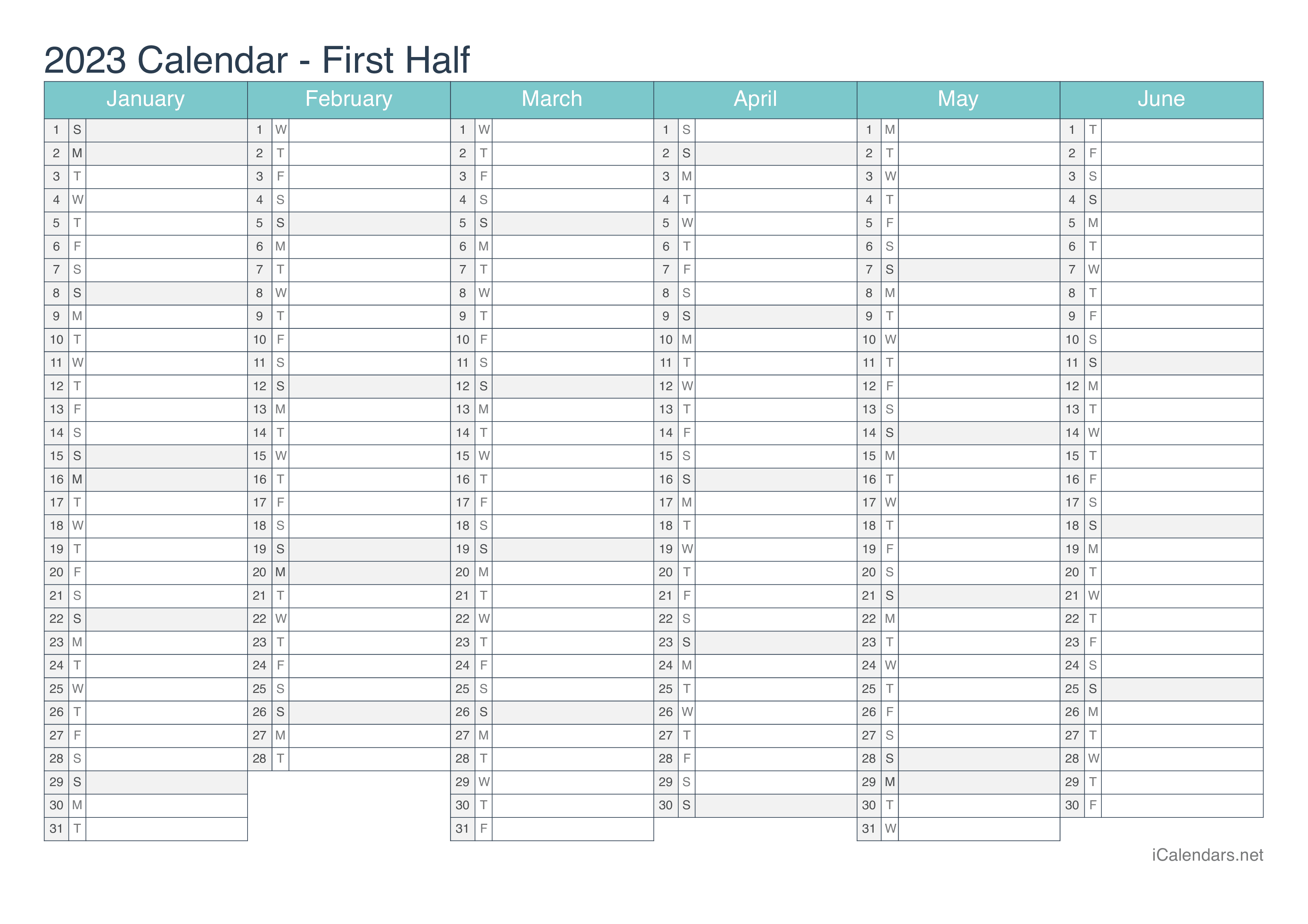 Printable Quarterly Calendar 2023 Printable Blank World